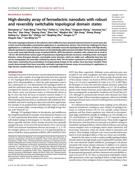 Pdf High Density Array Of Ferroelectric Nanodots With Robust And Reversibly Switchable
