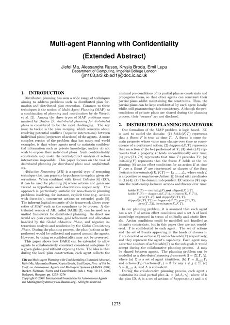 pdf multi agent planning with confidentiality