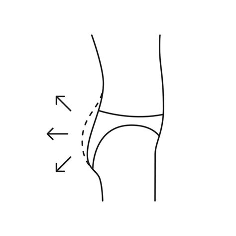 Buttock Increase Of Woman Shape Buttock Side Line Icon Augmentation