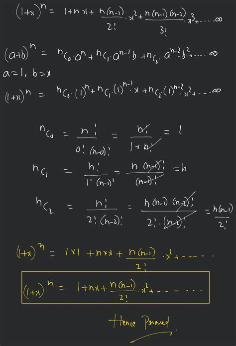 Binomial Theorem For Any Index X N Nx N N X N N N X