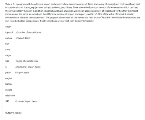 Solved Write A C Program With Two Classes Import And Chegg Com