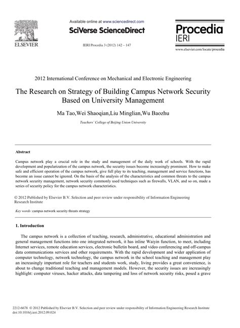 Pdf The Research On Strategy Of Building Campus Network Security