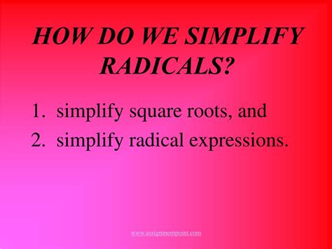 PPT Simplifying Radicals For Beginners Learn And Practice Step By Step PowerPoint