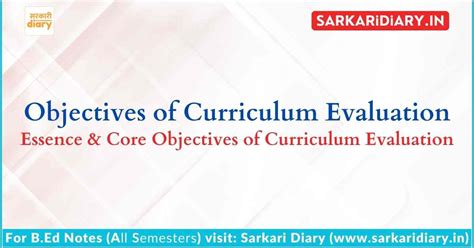 Objectives Of Curriculum Evaluation Essence And Core Objectives Of