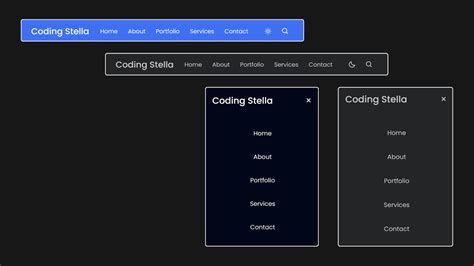 How to make Responsive Navigation Menu Bar using HTML CSS & JS | Coding Stella