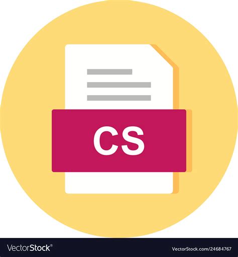 cs file document icon royalty free vector image