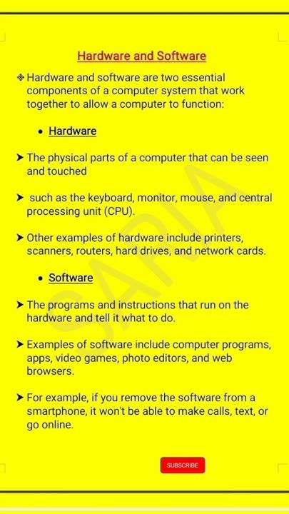 Hardware And Software 👍computerknowledge Shortvideo Computer