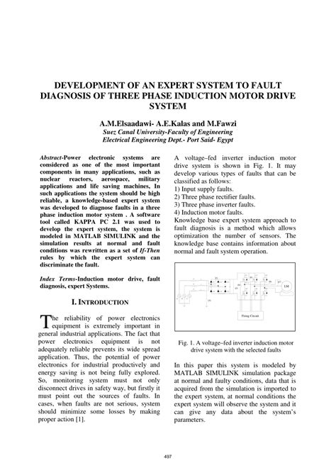 Pdf Development Of An Expert System To Fault Diagnosis Of Three Phase