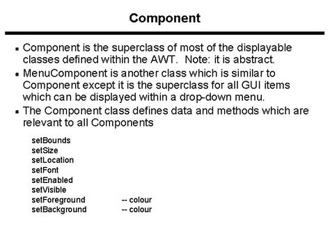 Component Hierarchy In Advanced Java Objectives The Objectives