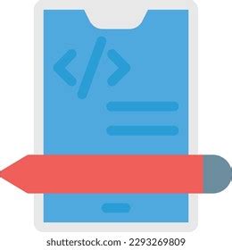 Mobile Coding Vector Illustration On Transparent Stock Vector Royalty Free