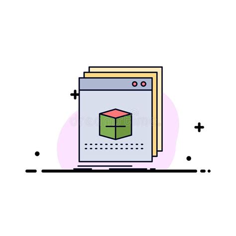 Software App Application File Program Flat Color Icon Vector Stock