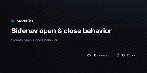 Sidenav Open And Close Behavior Stackblitz