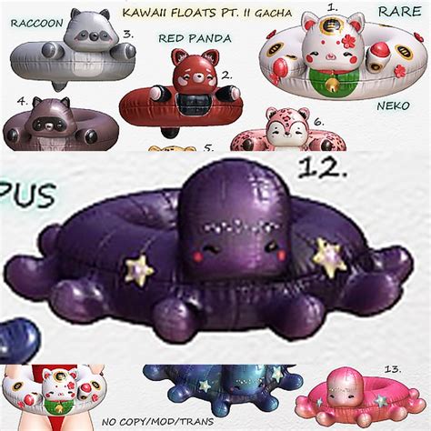 Second Life Marketplace 12 Yokai Kawaii Floats Pt Ii Plum Octopus