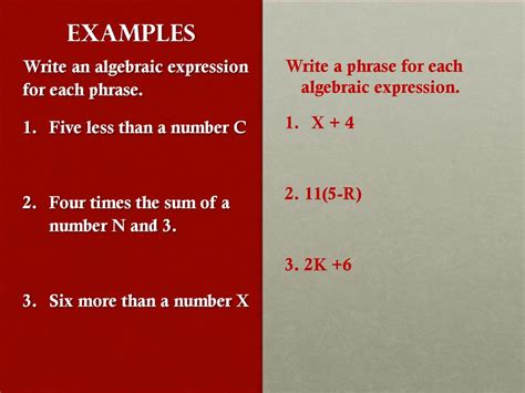 Write Verbal Phrases And Sentences As Simple As Algebraic Expressions Ppt Download Write Verbal Phrases And Sentences As Simple As Algebraic Expressions Ppt Download