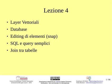 4 Dati Vettoriali Corso Gis Open Source Ed 2016 Ppt