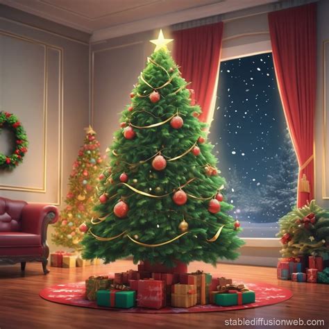 Christmas Tree Scene | Stable Diffusion Online