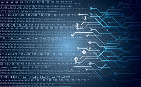 Binary Code Background Digital Binary Data With Streaming Digital Code Futuristic Cyberspace