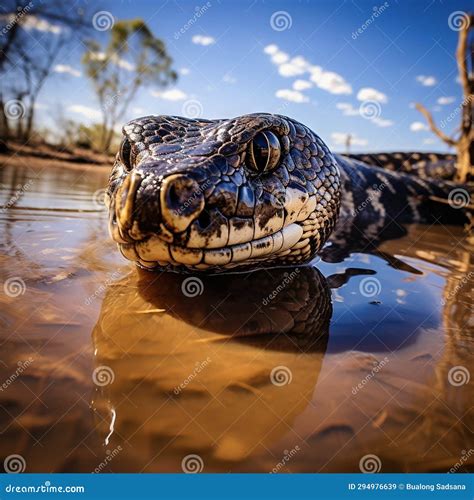 Australian Black Headed Python Made With Generative Ai Illustration Stock Illustration