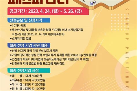 인천창경센터 2023 스타트업 패스파인더 프로그램 운영투자 연계부터 글로벌 진출까지 스타트업 스토리 플랫폼 플래텀