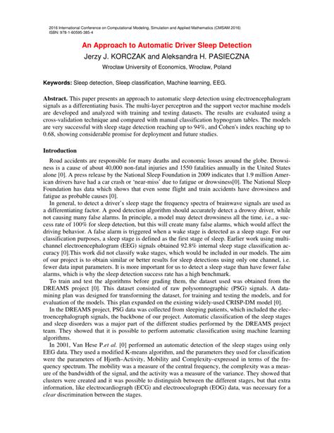 Pdf An Approach To Automatic Driver Sleep Detection