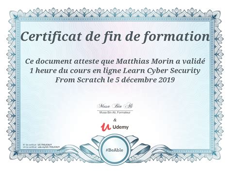 Certificates