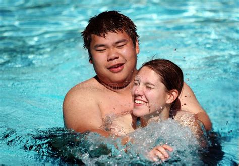 Fun In The Pool Stock Image Image Of Pretty Chinese Girl