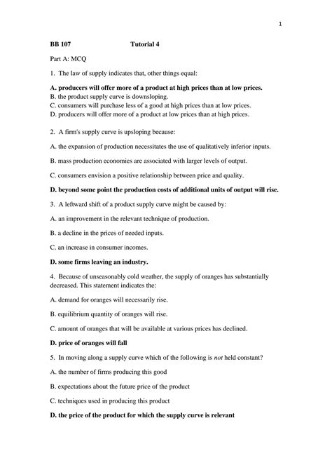 SOLUTION Microeconomics Tutorial Solutions Studypool