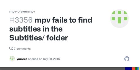 Mpv Fails To Find Subtitles In The Subtitles Folder · Issue 3356