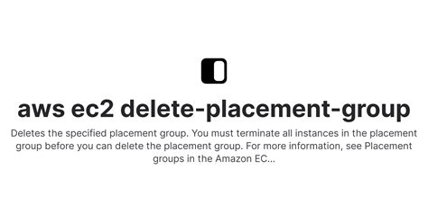 Aws Ec2 Delete Placement Group Fig