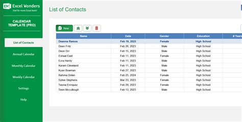 Calendar Pro Excel Template Excel Wonders Amazing Excel Templates