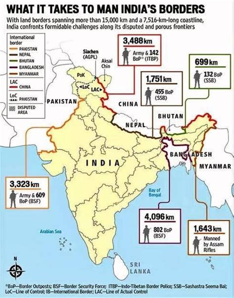 Outline Of Map Indo Border Police Force And Assam Rifles Work
