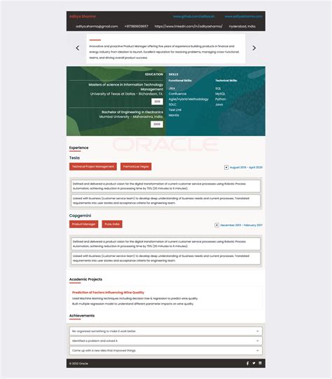 Oracle Resume Template