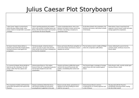 Julius Caesar Plot Storyboard Teaching Resources
