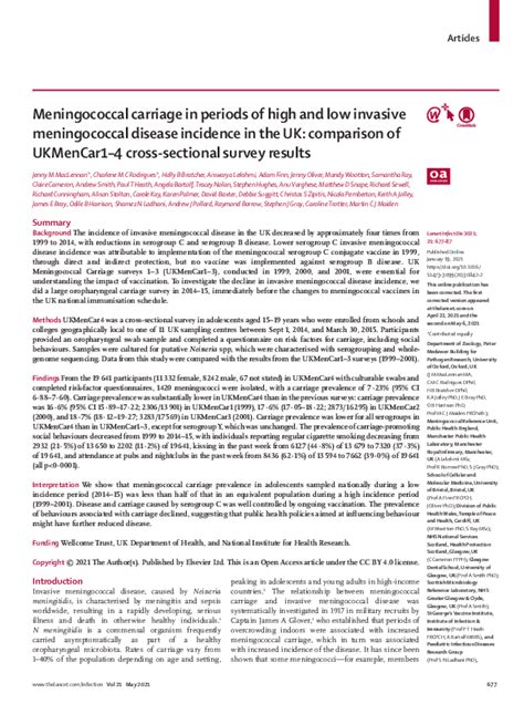 Pdf Meningococcal Carriage In Periods Of High And Low Invasive Meningococcal Disease Incidence