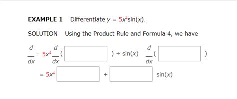 Solved EXAMPLE 1 Differentiate Y 5x Sin X SOLUTION Using Chegg Com