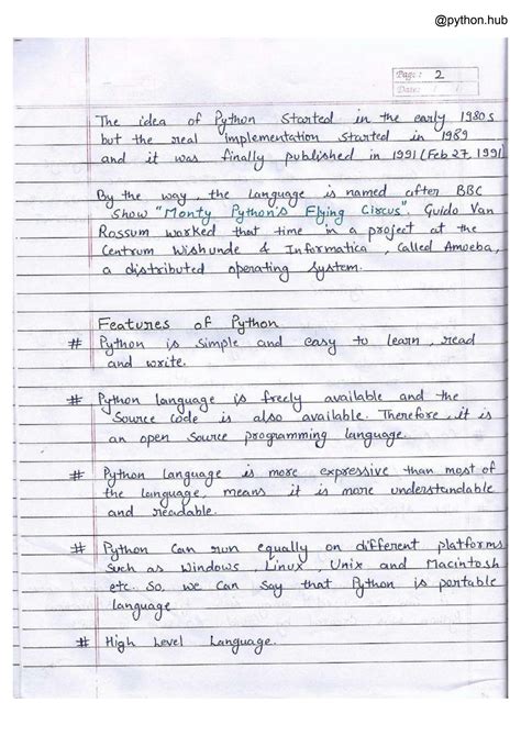 Solution Python Handwritten Notes 100 Pages By Python Hub Compress