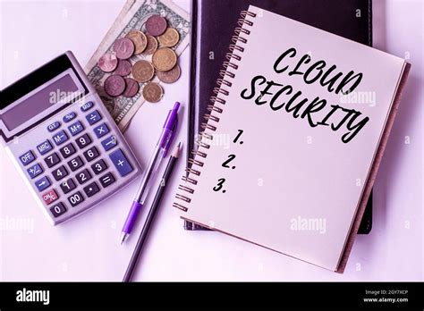 Text Sign Showing Cloud Security Word For Imposing A Secured System Of