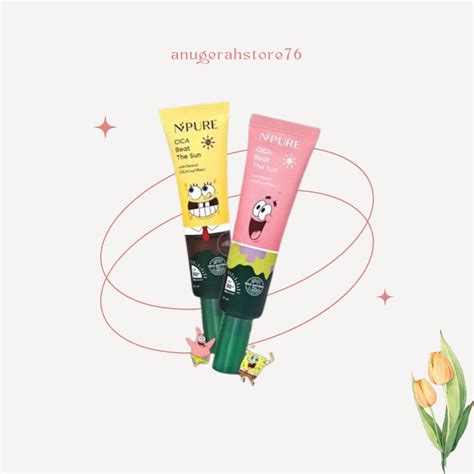 Jual Npure Cica Beat The Sun Spf 50 Pa 35ml Sunscreen Spongebob