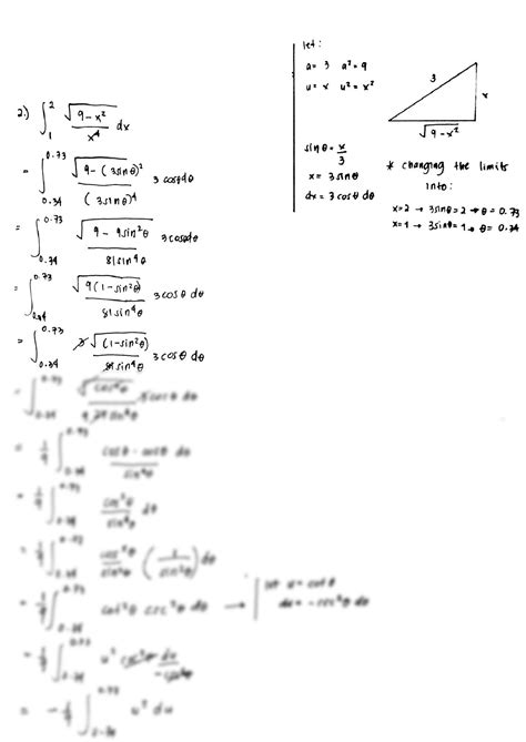 Solution Integration Using Trigonometric Substitution Problem Vs