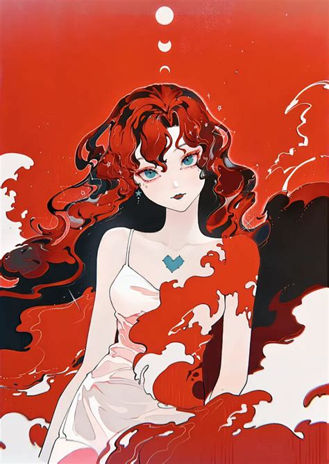 插画、高饱和度、女、配色 高级