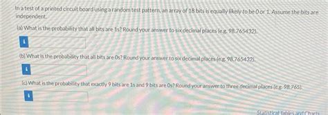 Solved In A Test Of A Printed Circuit Board Using A Random