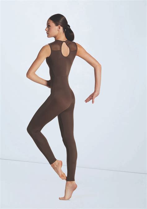 Weissman Curved Illusion Plunge Unitard Move Dance
