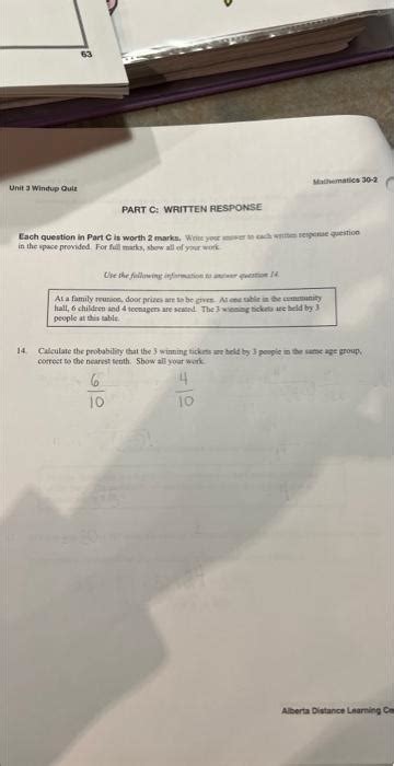 Solved Each Quention In Part C Is Worth Marks Whe Your Chegg Com