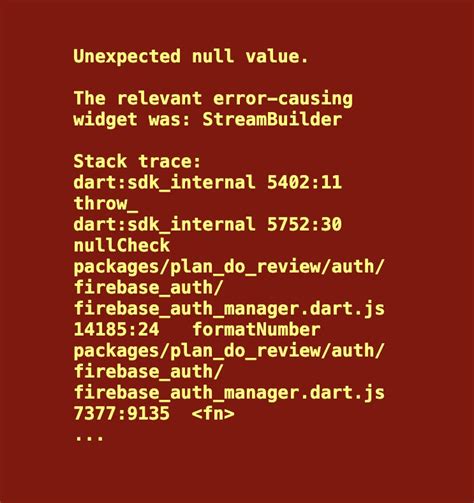 Help Please Unexpected Null Value Streambuilder