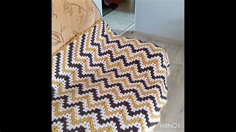 Плед Зигзаг связанный крючком Youtube