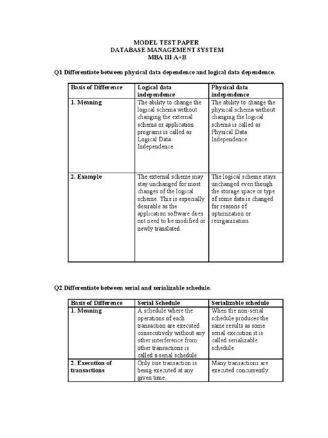 model test paper dbms download free pdf oracle database databases