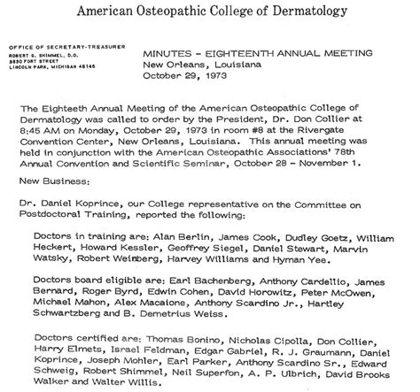 Get To Know Your Aocd Vol 1 No 15 1973 American Osteopathic College Of Dermatology Aocd