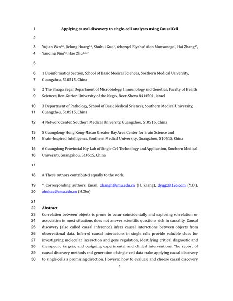 Pdf Applying Causal Discovery To Single Cell Analyses Using Causalcell