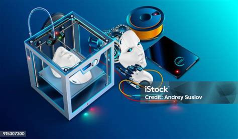 3d 인쇄 워크샵입니다 3d 프린터 인쇄 로봇 머리 로봇 부품 첨가제 기술로 제조입니다 3d 인쇄 장비 플라스틱 필 라 멘 트 그리고 엔지니어링 및 프로토 타입 산업에 사용