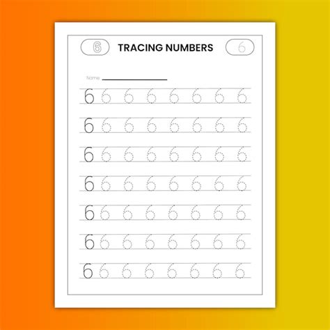 어린이를위한 숫자 추적 워크 시트 프리미엄 벡터
